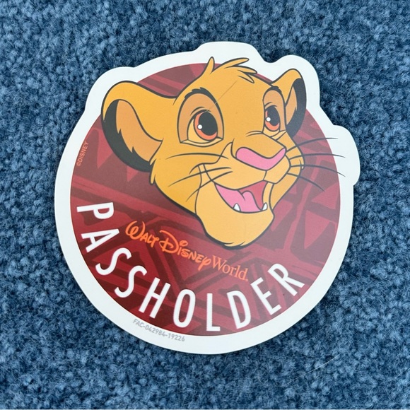 Disney | Other | Disney Passholder Sticker With Simba | Poshmark